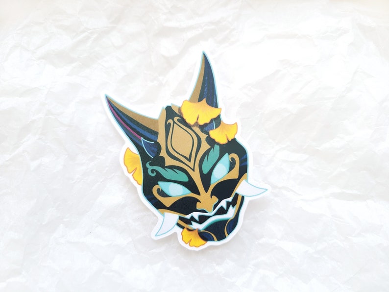 Xiao Yaksha Mask Genshin Impact Matte Vinyl Sticker - Etsy Hong Kong