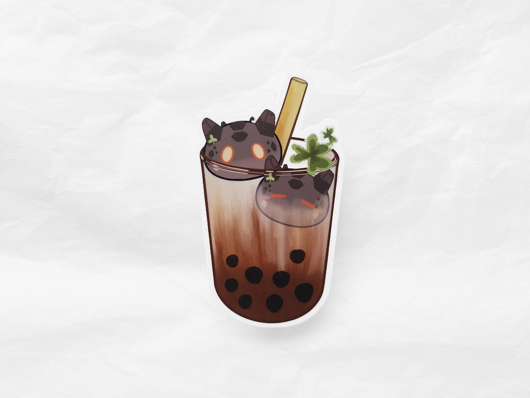 Genshin Impact Bubbletea Sticker, Geo Slime Sticker, Brown Sugar Milk ...