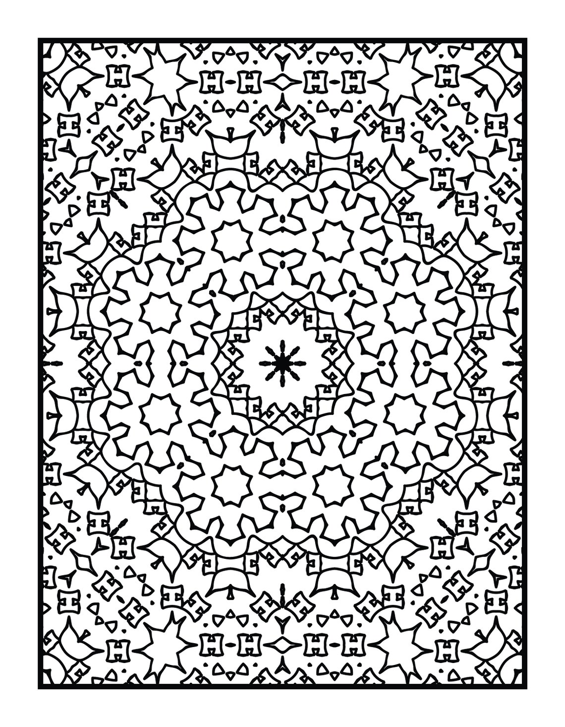 5 Printable, Mandala ,adult, Coloring Pages, Floral, Easy, Coloring ...
