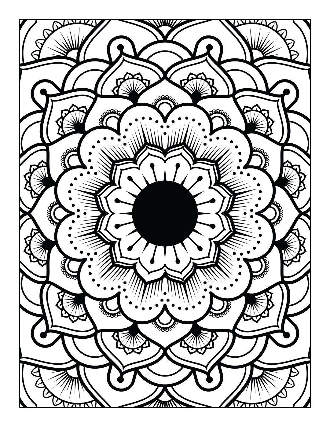 Mandala Coloring Pages: 5 Printable Designs (digital Download) - Etsy
