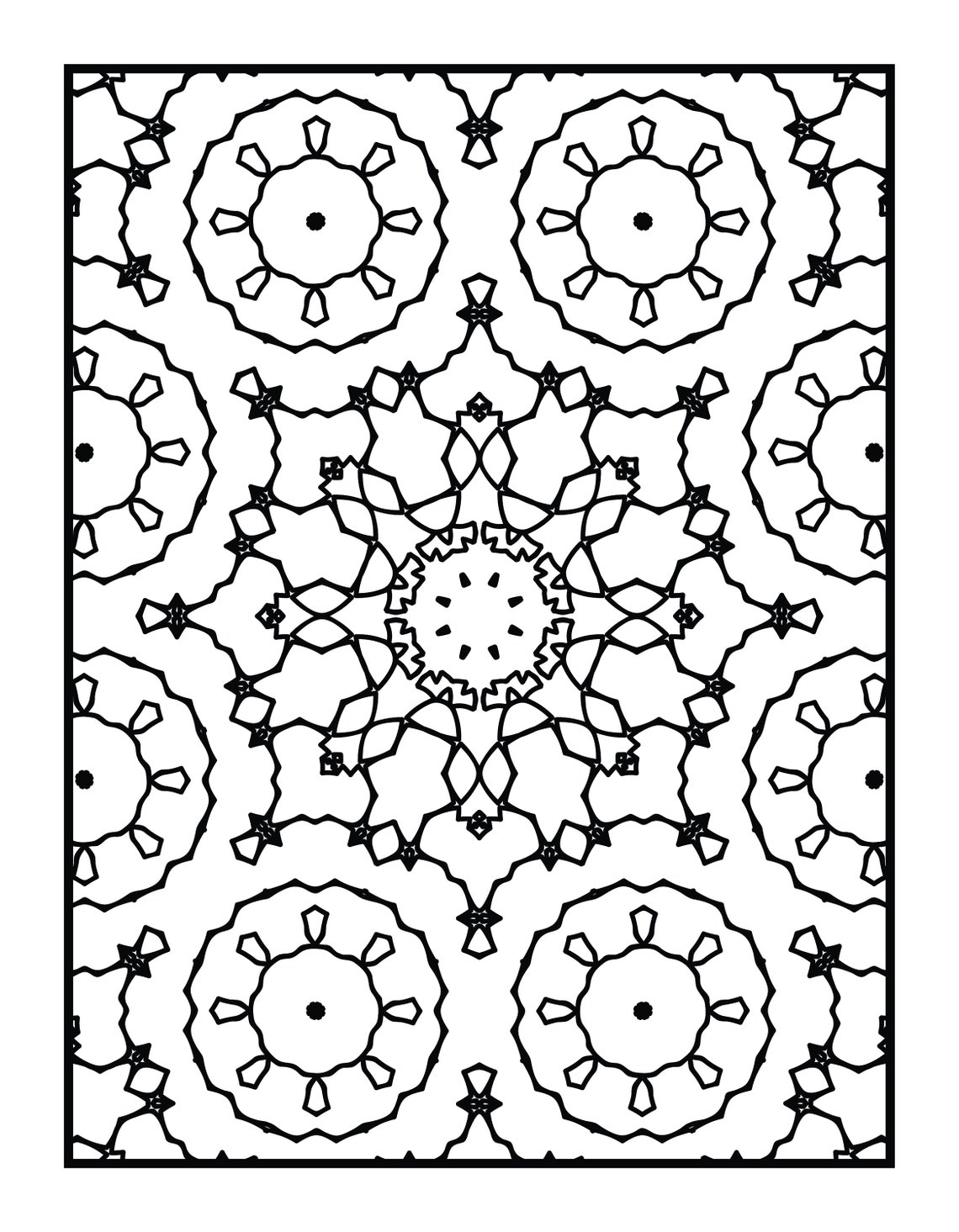 Floral Mandala Coloring Pages – 5 Relaxing Designs (printable PDF) - Etsy