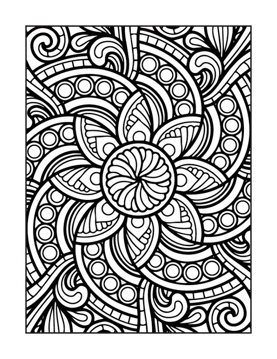 5 Printable Mandala Adult Coloring Pages Floral Mandala Easy - Etsy