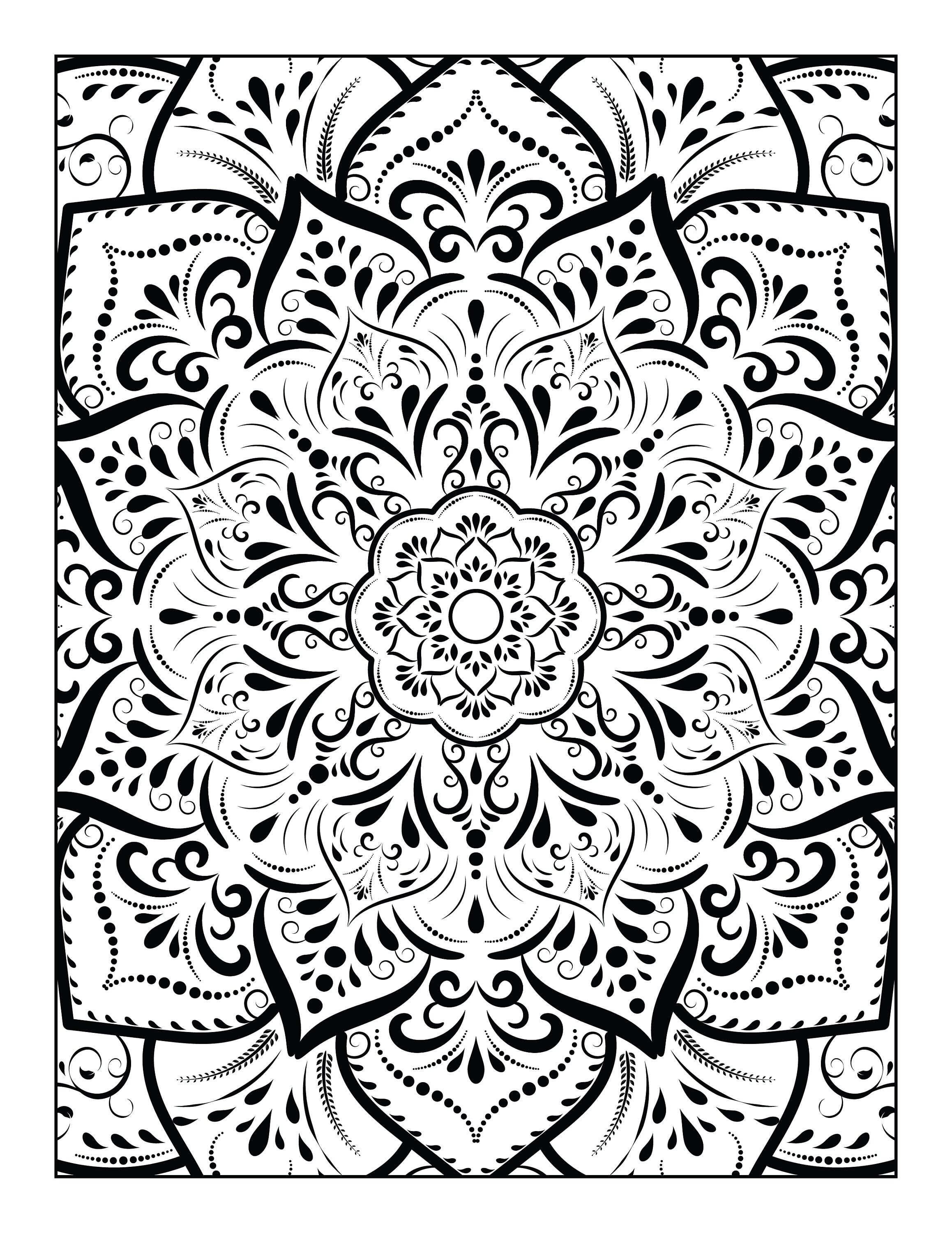 Mandala Coloring Pages, 5 Unique Designs (printable Download) - Etsy