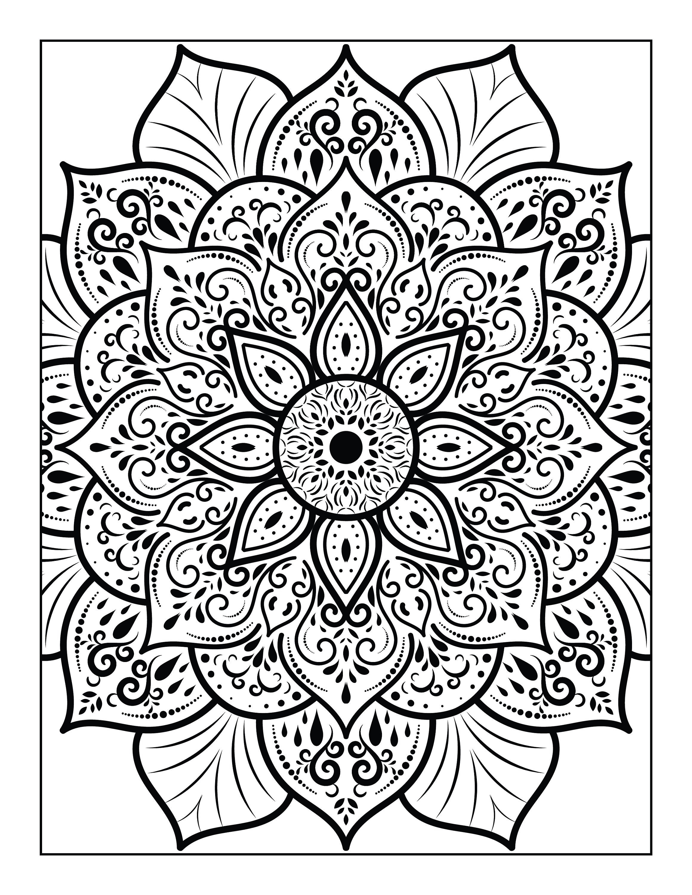 Mandala Coloring Pages 5 Pages 5 Designs Printable Download - Etsy