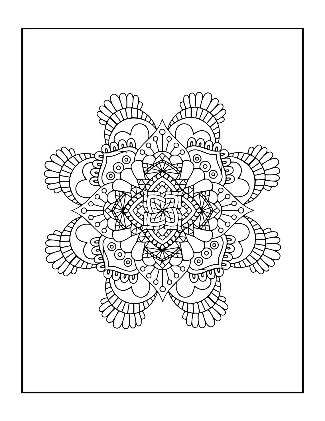 5 Printable, Mandala ,adult, Coloring Pages, Floral, Easy, Coloring ...