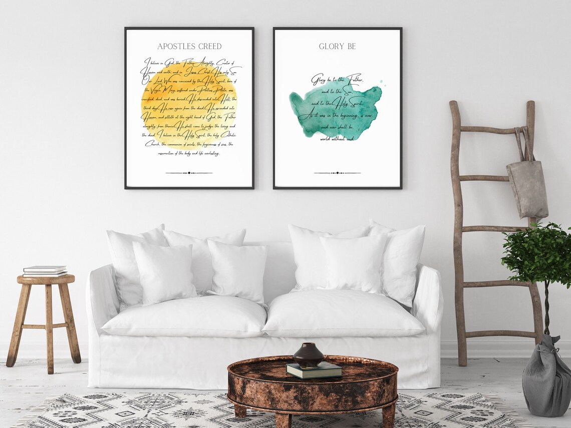 12 Catholic Prayer PRINTABLE Set | Minimal and Watercolor Designs | 8 ...