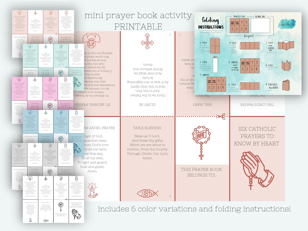 Six Catholic Prayers to Know by Heart Folded Book PRINTABLE | Minimal ...