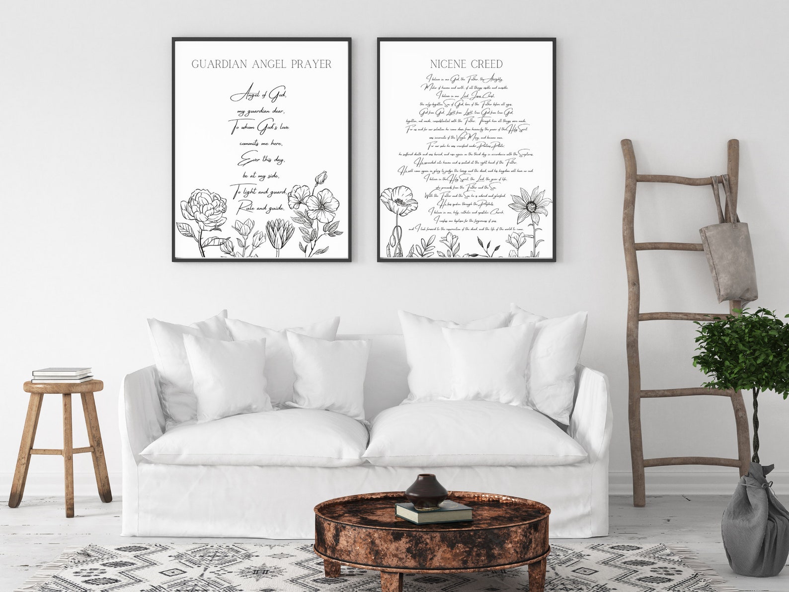 12 Catholic Prayer PRINTABLE Set | Minimal and Floral Designs | 8" X 10 ...