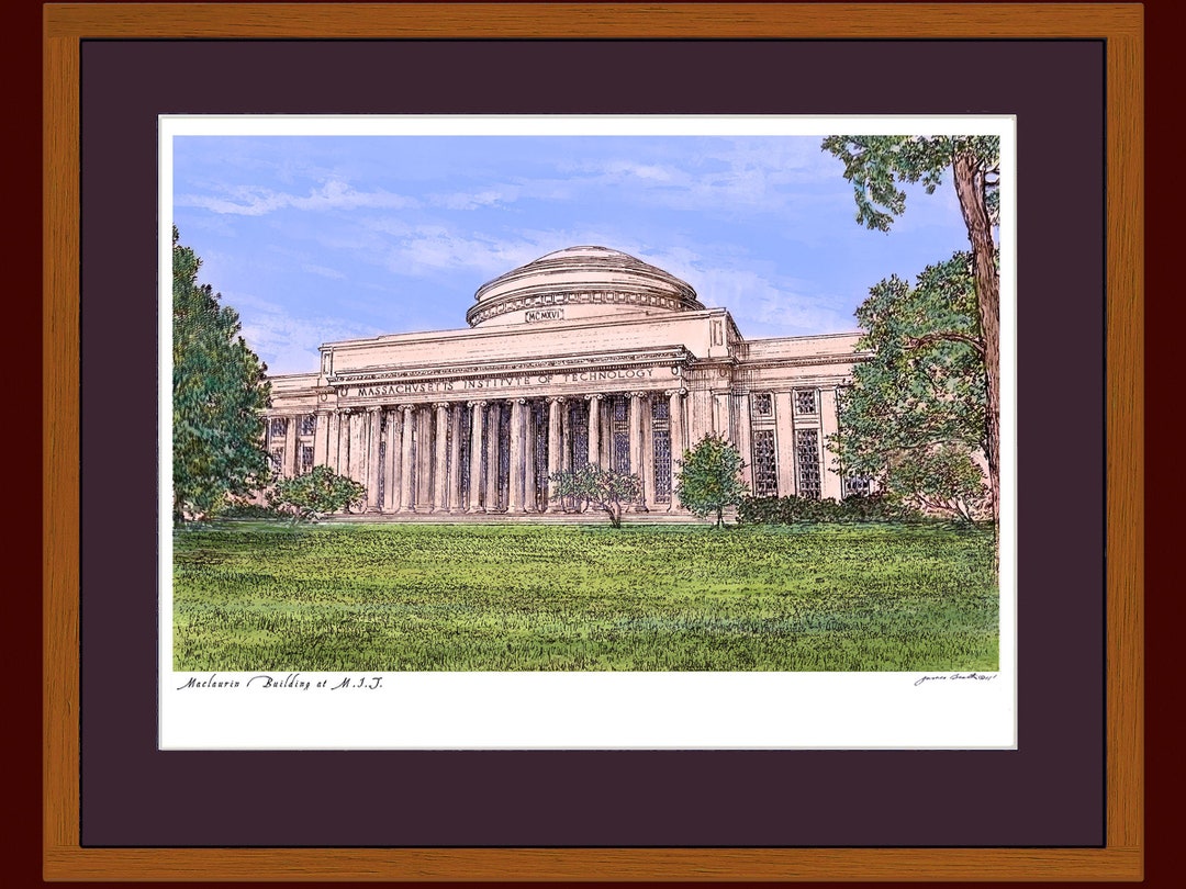 MIT Maclaurin Building Art Print – Signed Pen & Ink Watercolor - Etsy