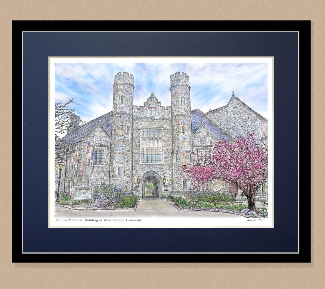 Philips Memorial Building at West Chester University Graphic Art Print ...