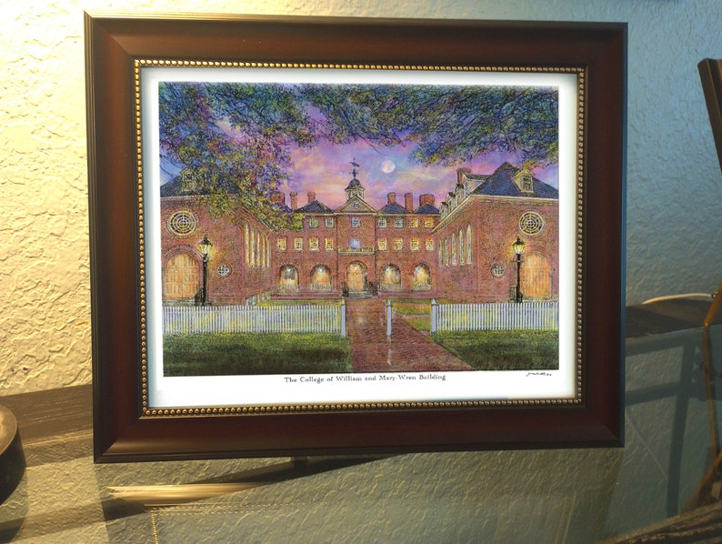 William and Mary University Wren Building Pen & Ink With Water Color ...