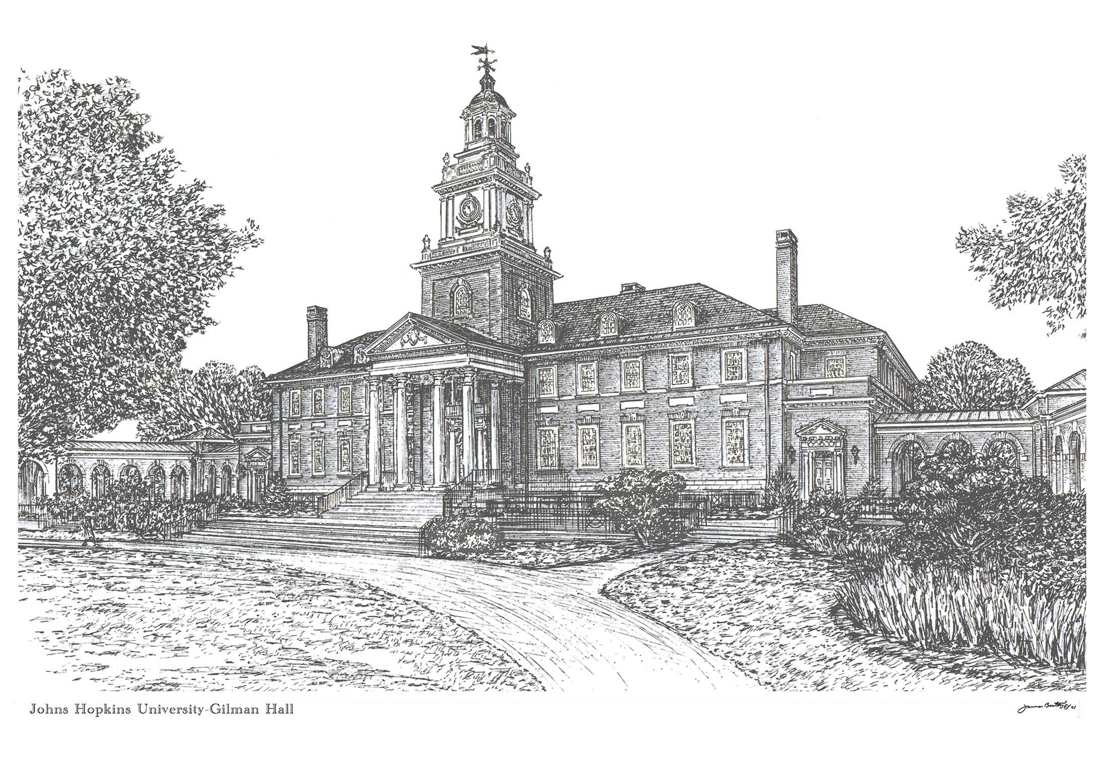 Johns Hopkins Iconic Building Gilman Hall at the Heart of the Homewood ...