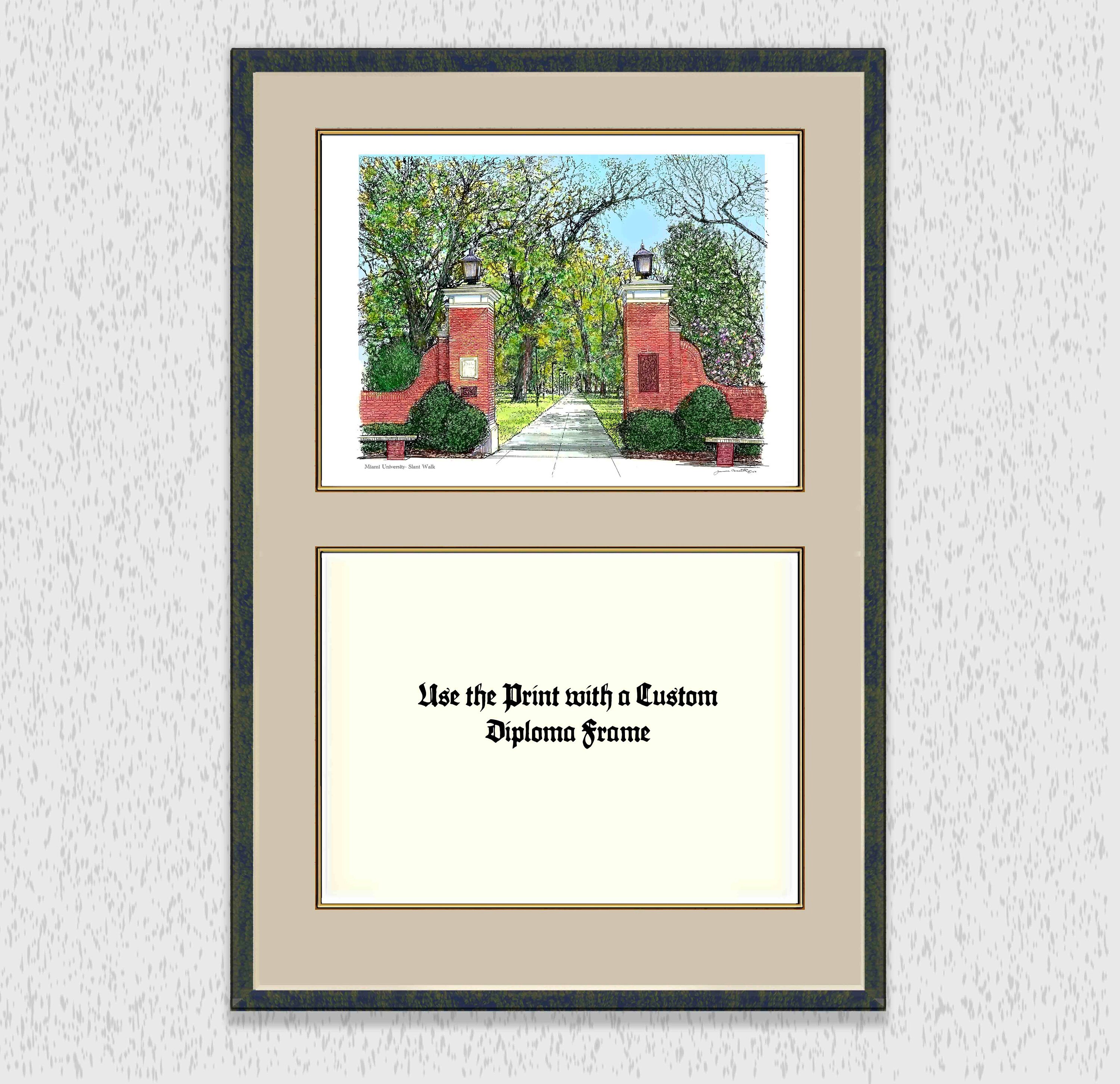Miami University of Ohio Iconic Slant Walk Artist Print by James Beath ...