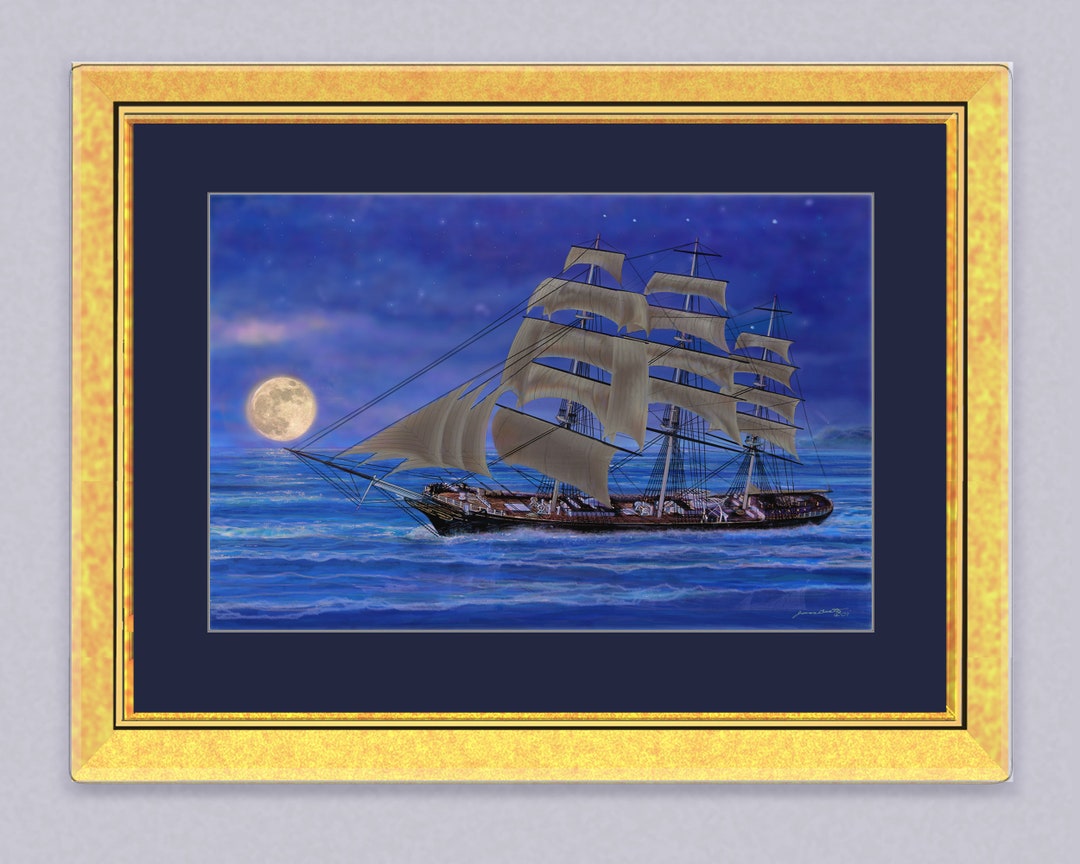 Clipper Ship Cutty Sark High Resolution Graphic Print Oil of Digital ...