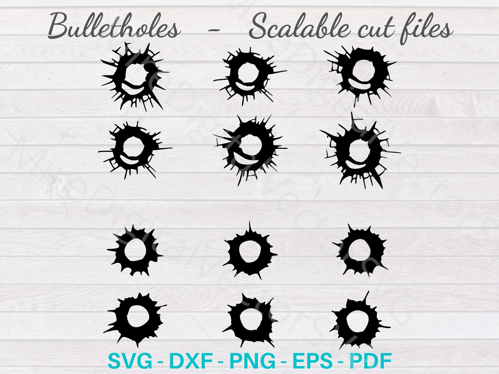 Buy Bullet Holes SVG, Bullet Holes Clipart, Bullet Holes Files for ...