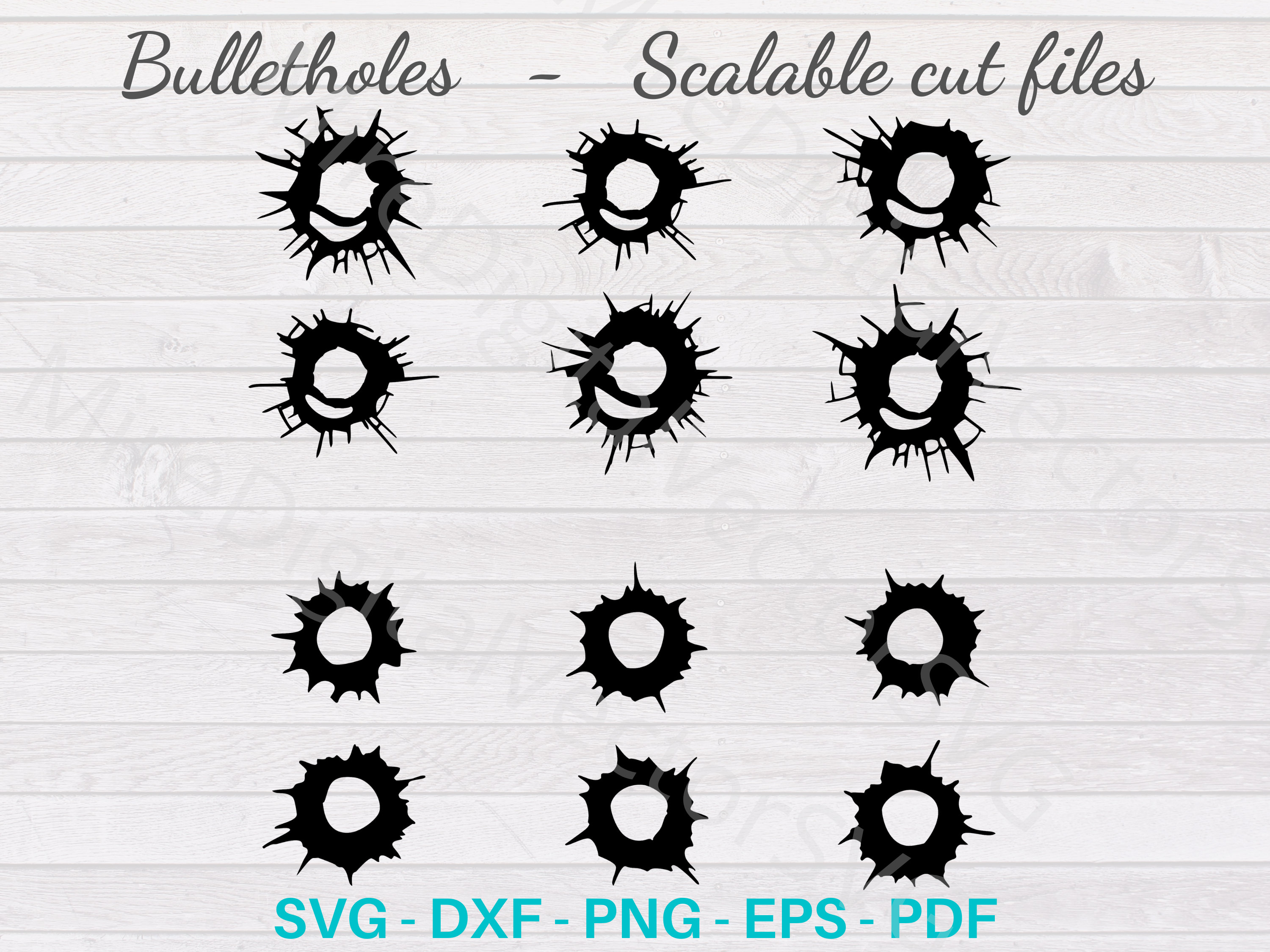 Bullet Holes SVG, Bullet Holes Clipart, Bullet Holes Files for Cricut ...