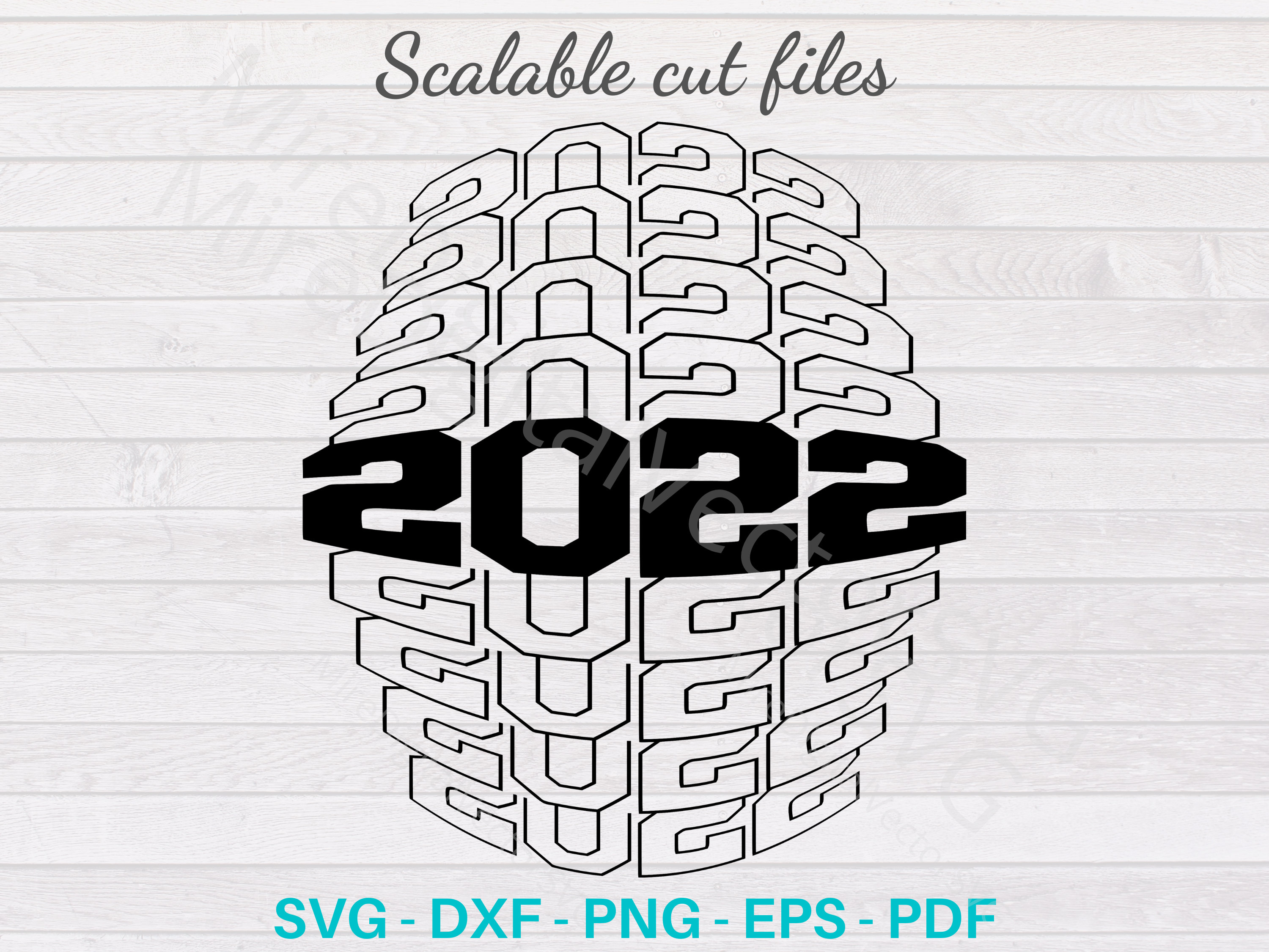 2022 SVG 2022 Numbers Svg, New Year Svg, 2022 Outline Svg, 2022 ...