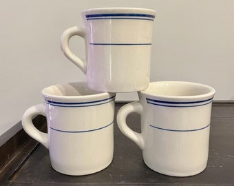 Blue Stripe Mugs | Etsy