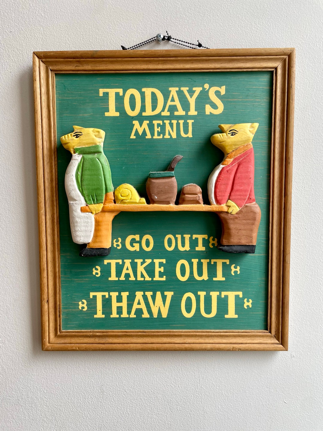 Funny Wood Wall Hanging | Handmade Art Sign Kitchen Decor | Gallery ...