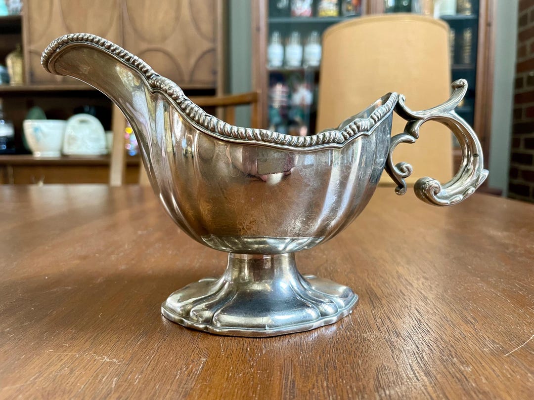 Vintage Ornate Silver Plate Gravy Boat, Serving Dish, Gravy Pitcher - Etsy