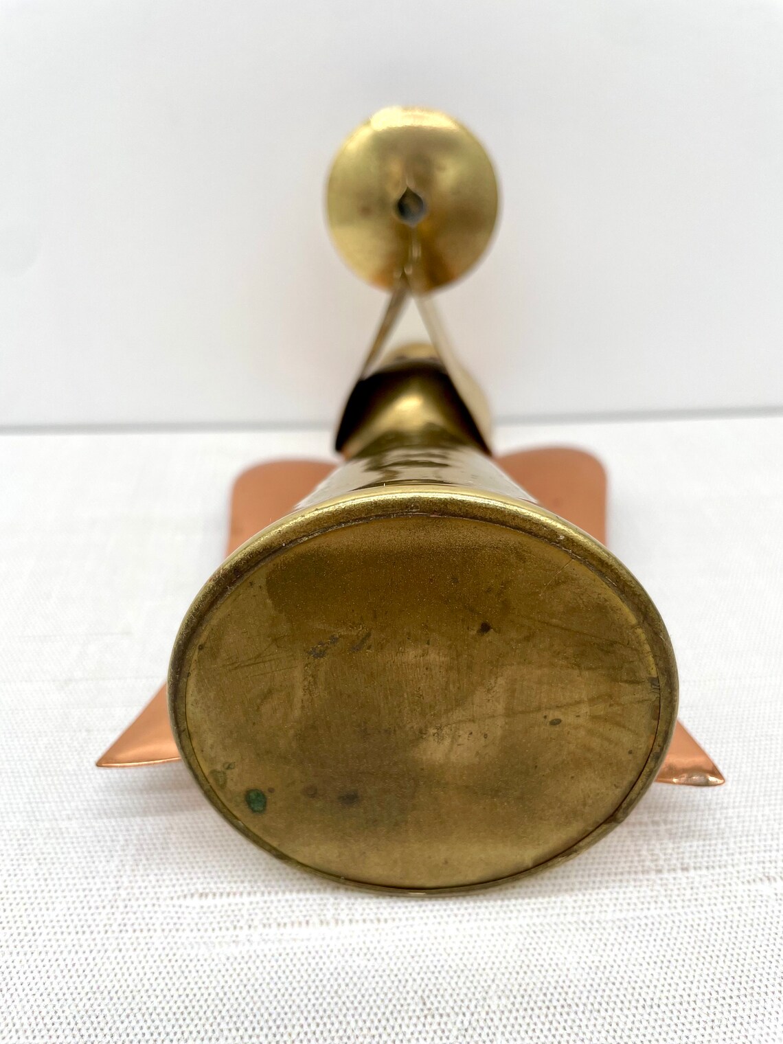 Vintage Brass Copper Angel Candleholder Candle Holder Holiday Mid ...