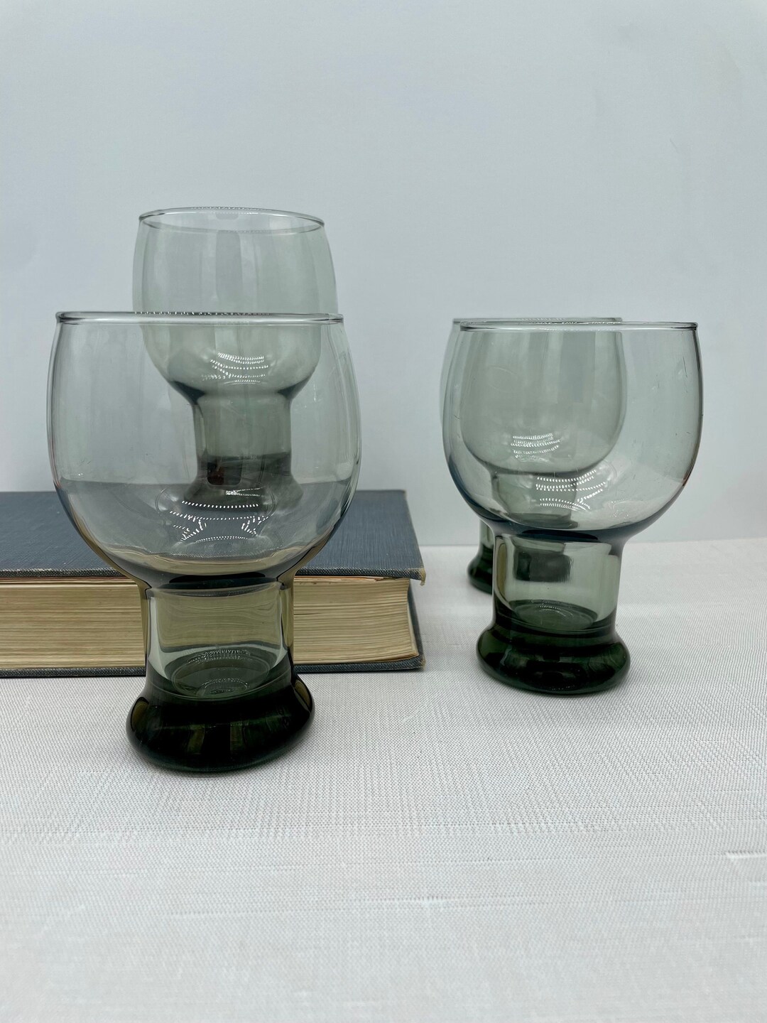 Vintage Black Smoked Danish Modern Beer Cocktail Glasses | 1970s, Mid ...