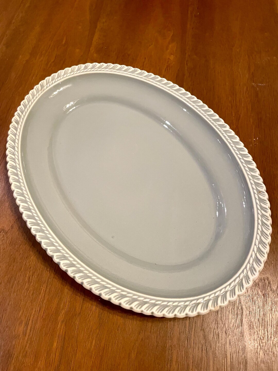 Vintage 1950s Harkerware Pottery Chesterton Gray Oval Serving Platter ...