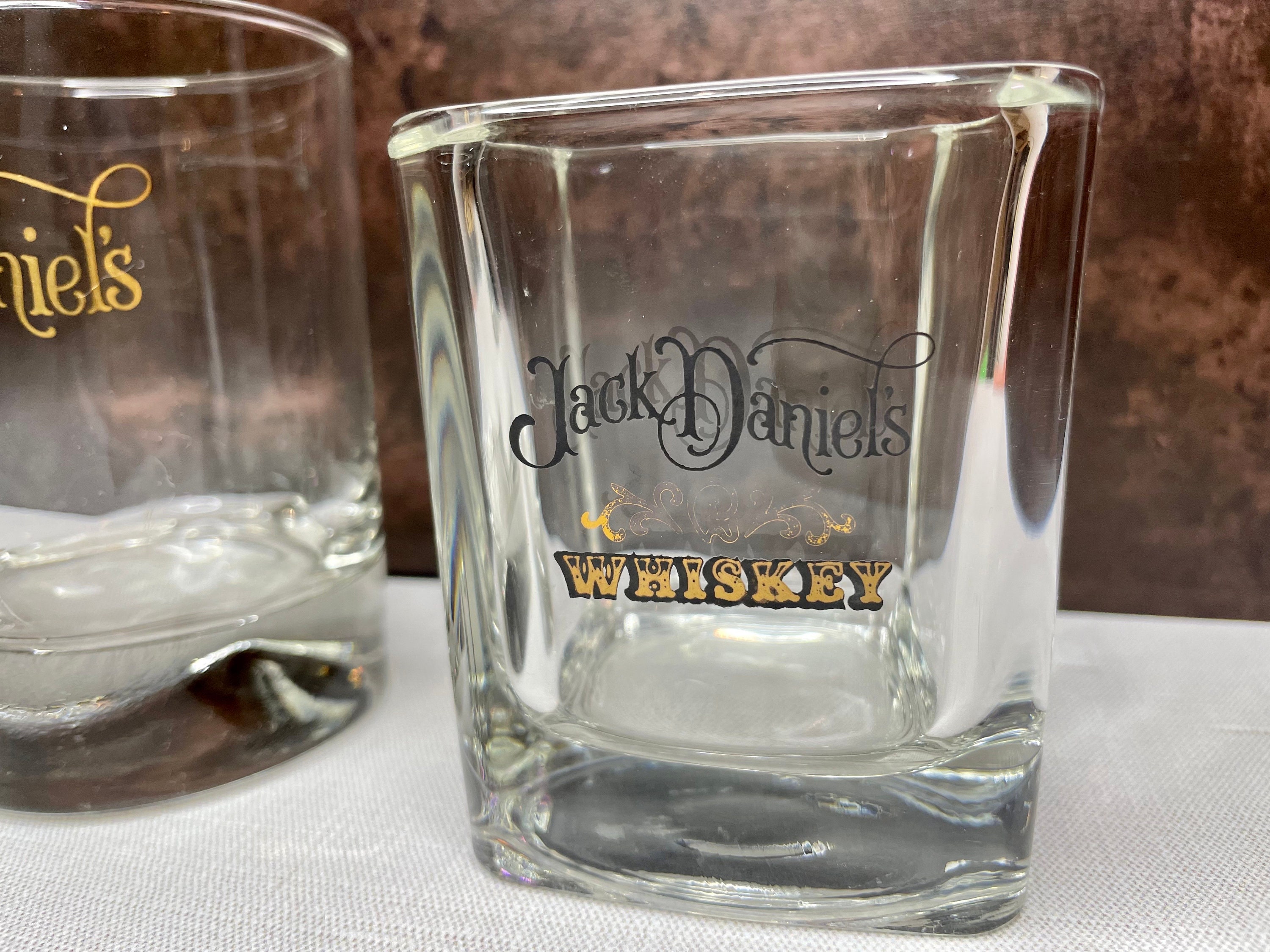 Pair of Jack Daniels Whiskey Old Fashioned Lowball Cocktail Glasses - Etsy