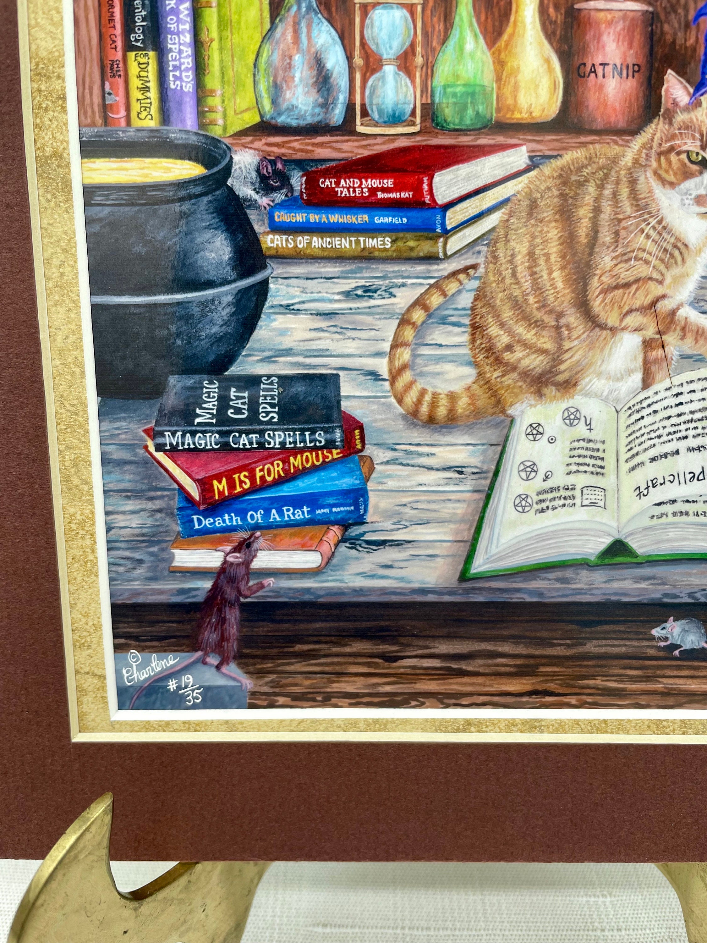 Magic Cat Spells Charlene Taylor D'alessio Artist-signed "merlin's ...