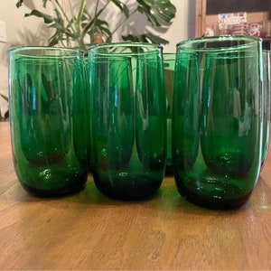 Set of 7 1970s Vintage Anchor Hocking Forest Green Roly Poly Glasses - Etsy