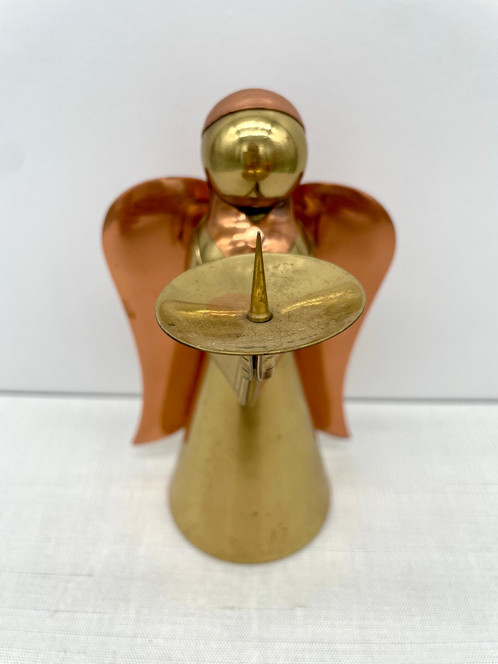 Vintage Brass Copper Angel Candleholder Candle Holder Holiday Mid ...