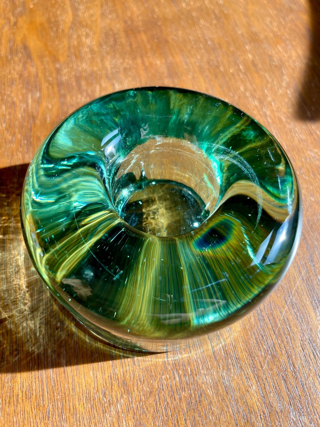 Vintage Blenko Green Glass Single Taper Candle Holder | Mid Century - Etsy