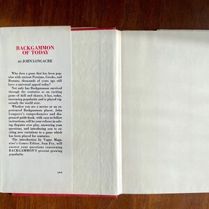 Backgammon of Today by John Longacre (1973) | Vintage Hardcover Coffee ...