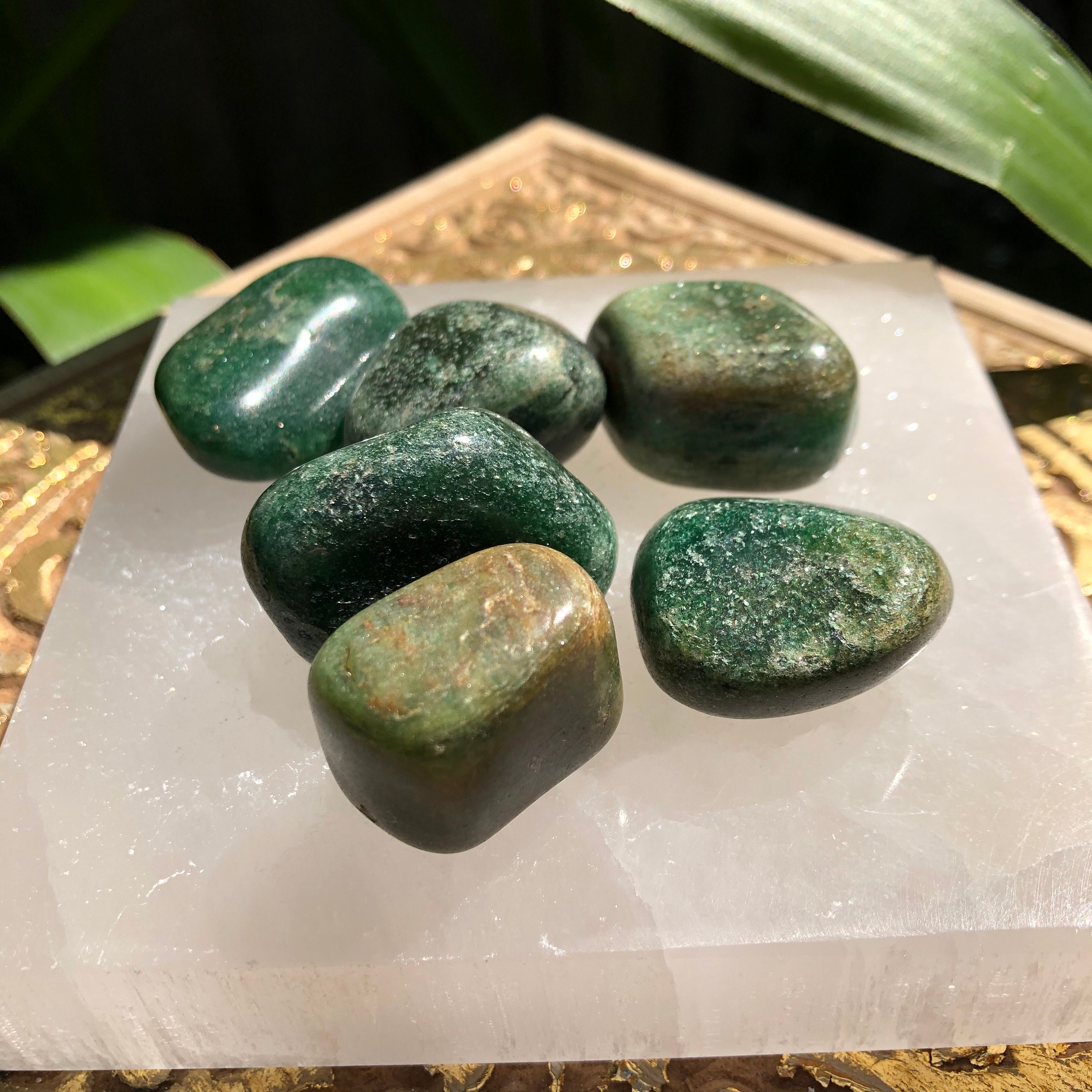 Aventurine Dark Green Tumbled Stone | Etsy