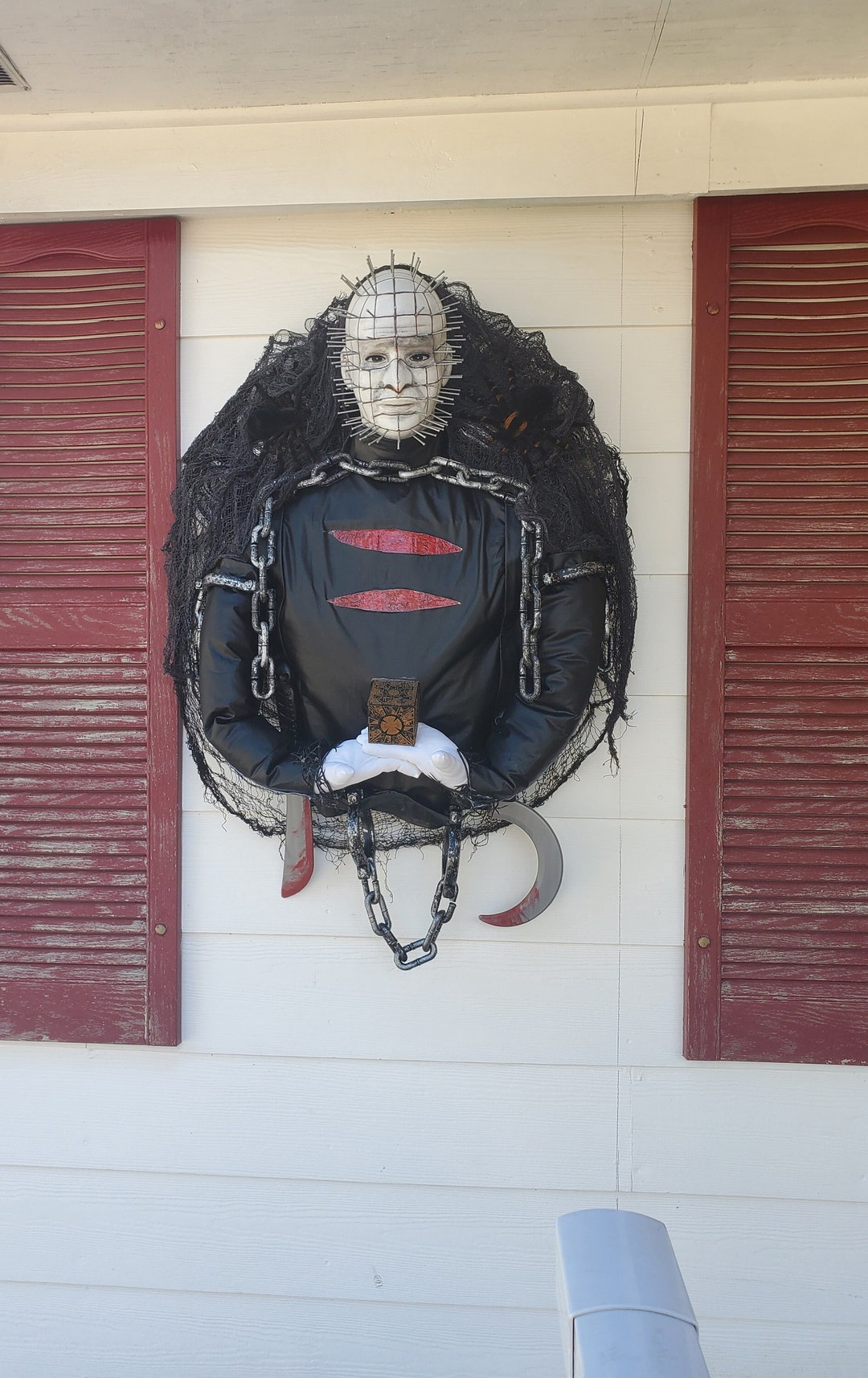 Pinhead Interpretation,handpainted Mannequin Head,halloween Wreath,one ...
