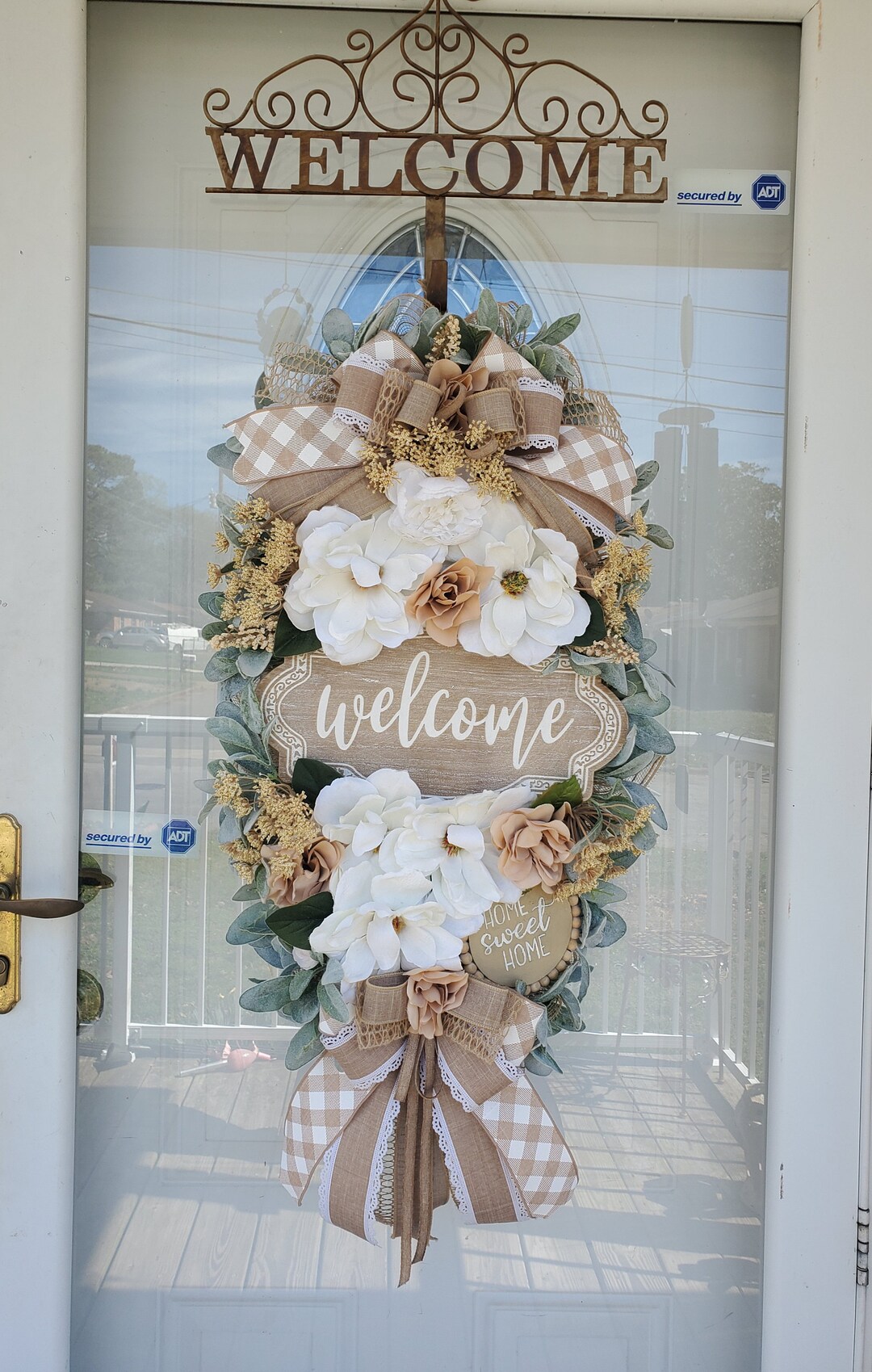 Welcome Swag, Home Sweet Home Swag, Modern Farmhouse Swag, Magnolias ...