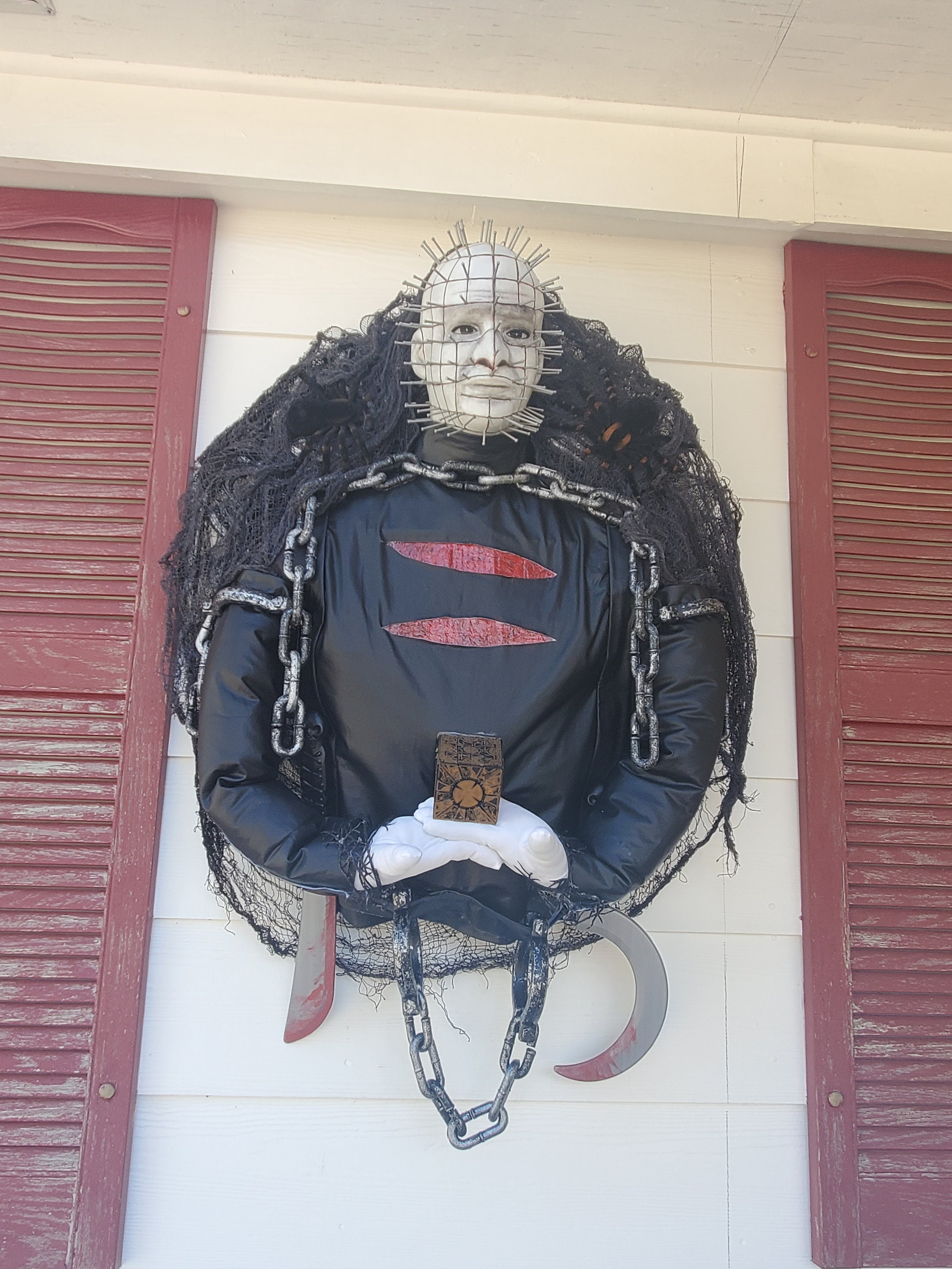 Pinhead Interpretation,handpainted Mannequin Head,halloween Wreath,one ...