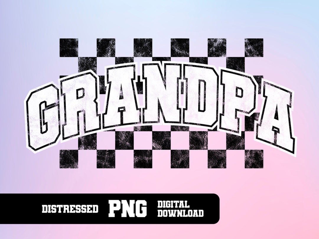 Retro Grandpa Png Design for Sublimation or DTF, Checkered Grandpa Png ...