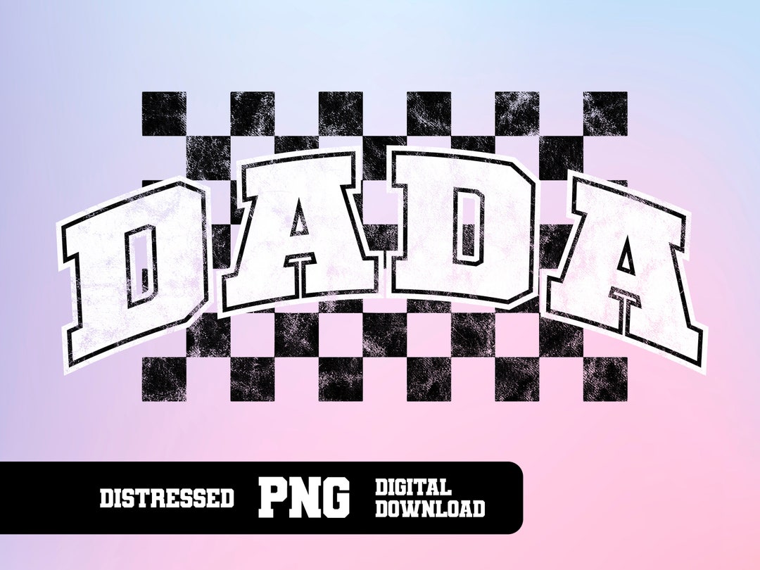 Retro Dada Png Design for Sublimation or DTF, Checkered Dada Png Design ...