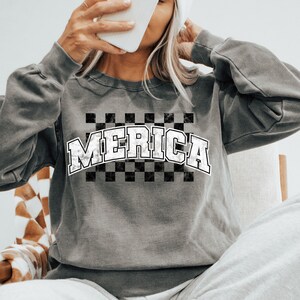Retro Merica Png Design for Sublimation or DTF, Checkered Merica Png Design, Varsity Retro ...