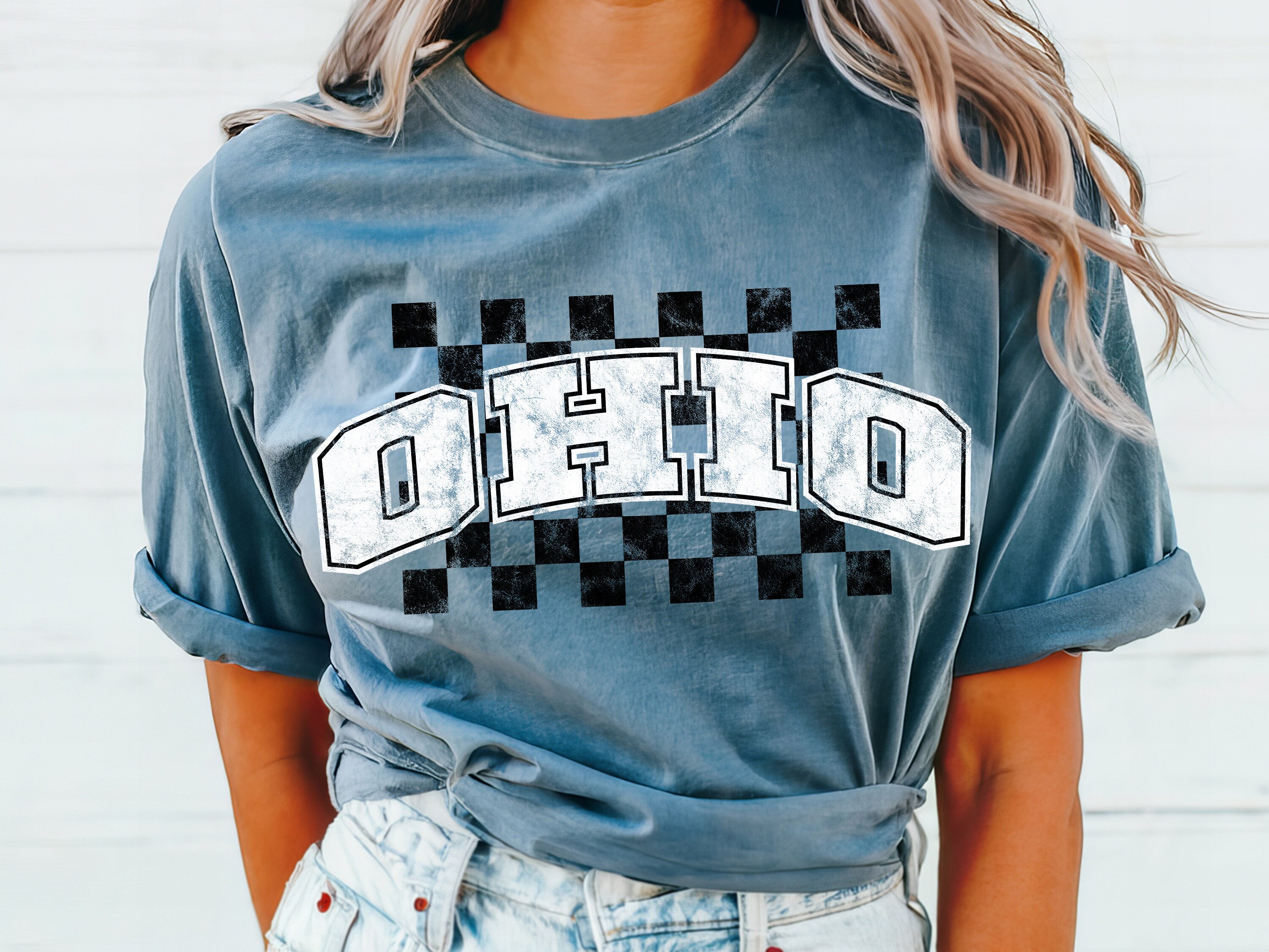 Retro Checkered Ohio PNG Design: Sublimation & DTF (digital Download ...