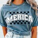 Retro Merica Png Design for Sublimation or DTF, Checkered Merica Png Design, Varsity Retro ...