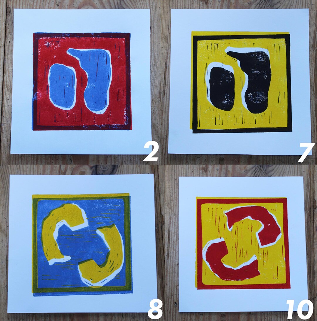 Original Hand Made Abstract Lino Print - Etsy UK