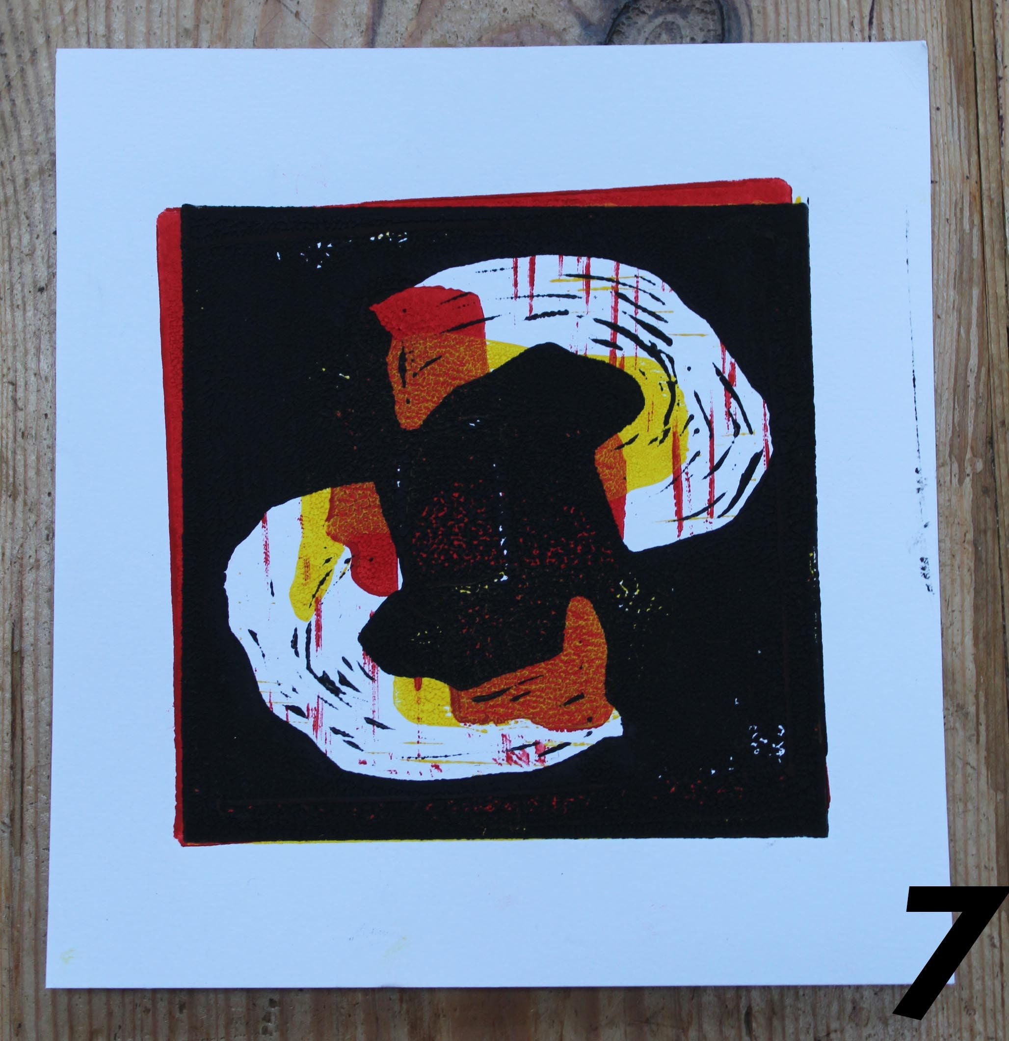 Original Hand Made Abstract Lino Print - Etsy UK