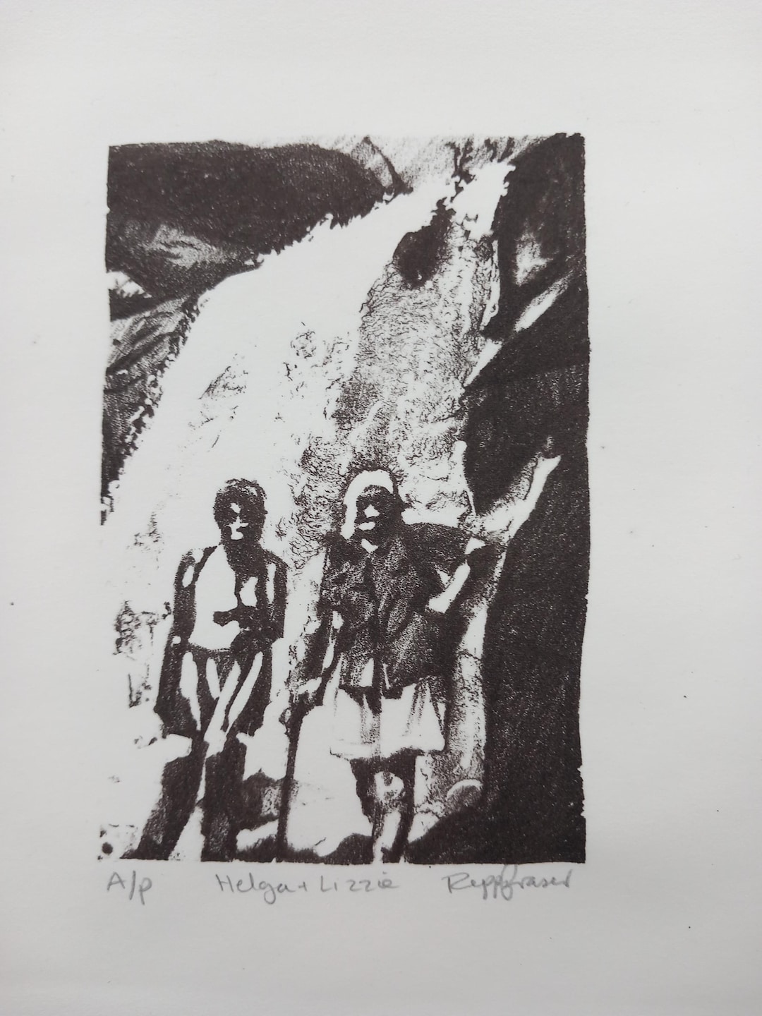 Artist Proof: 'helga and Lizzie', Original Aps (x3) Stone Lithography ...