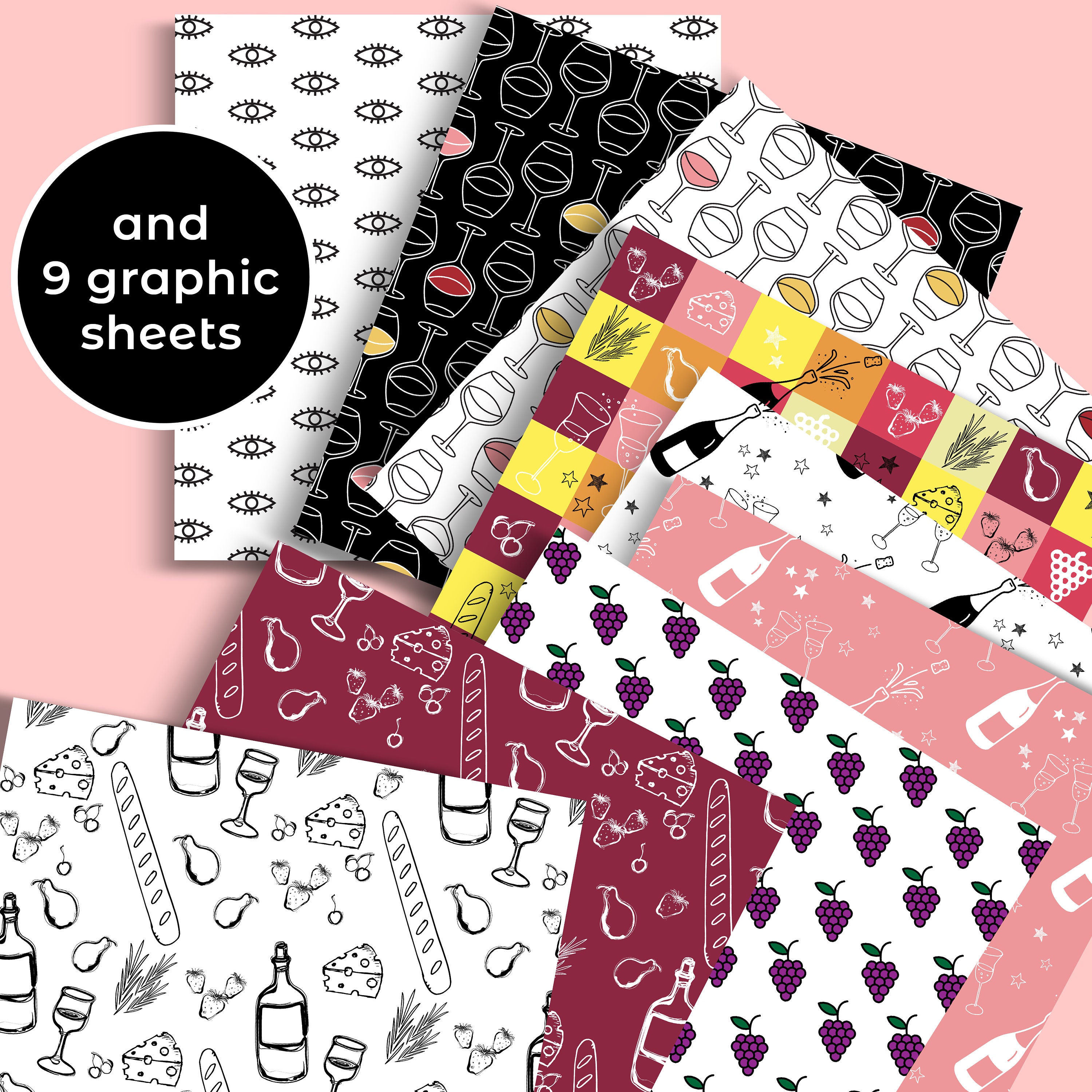 Wine Digital Paper - Wine Lovers - Wine Background - Digital Paper ...