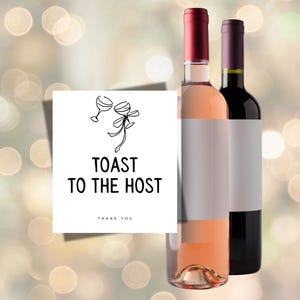 Personalized Wine Bottle Labels "toast to the Host" - Customizable ...