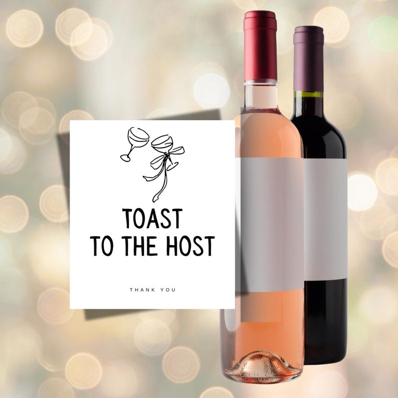 Personalized Wine Bottle Labels toast to the Host Customizable Party ...