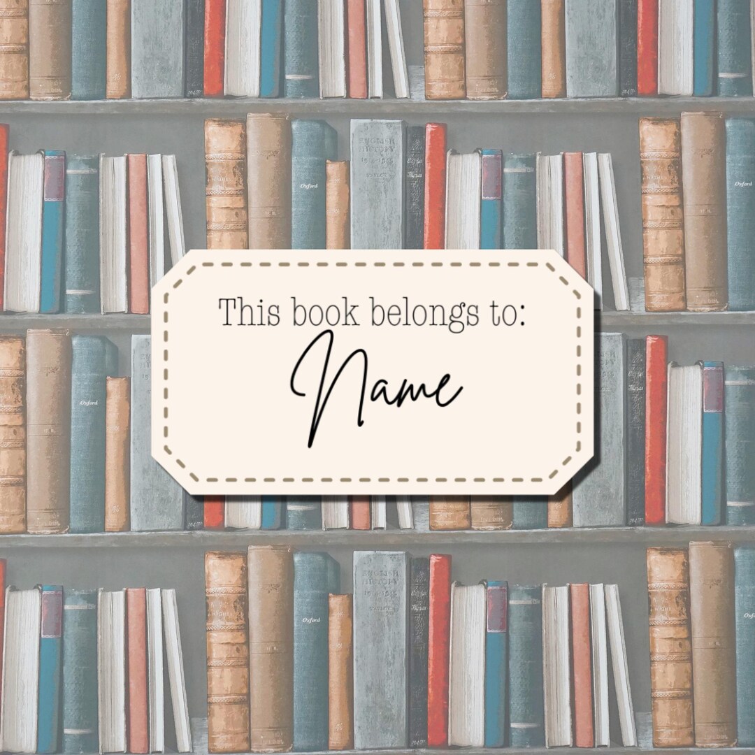 Personalized "this Book Belongs To" Stickers, Custom Name Bookplate ...