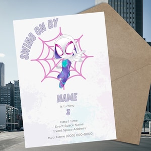 Ghost-spider Editable Birthday Invitation Template, Printable or ...
